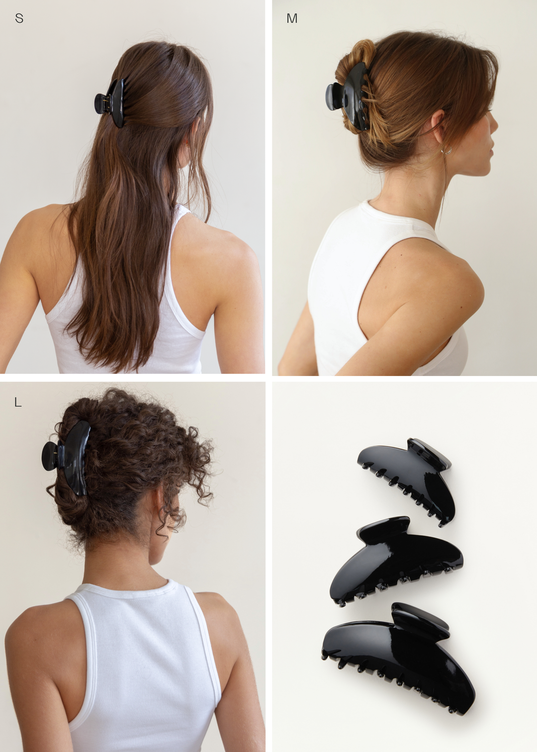 Demi Clip in Black | Kōv Essentials - Durable Claw Clip for all hair types