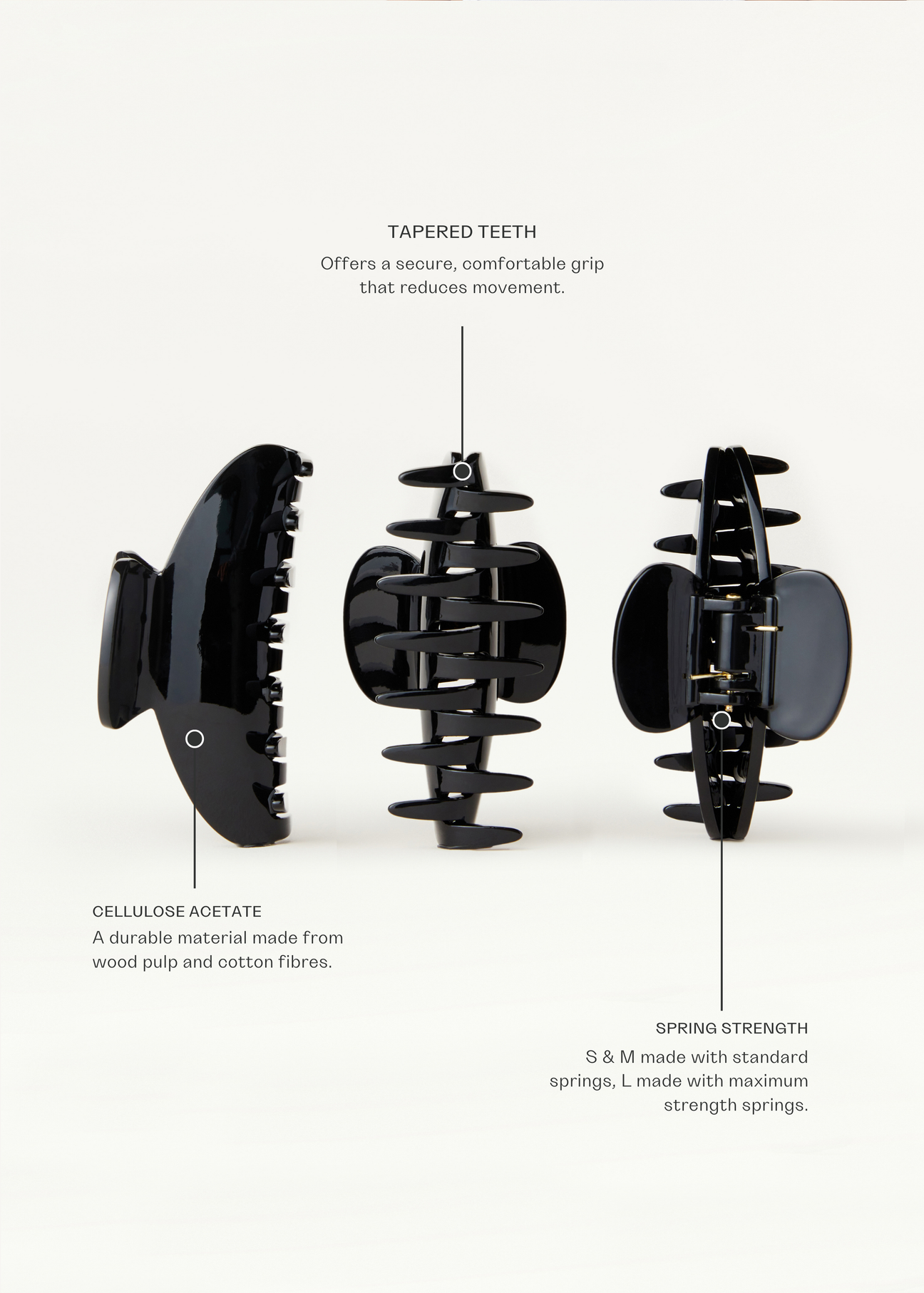Demi Clip in Black | Kōv Essentials - Durable Claw Clip for all hair types