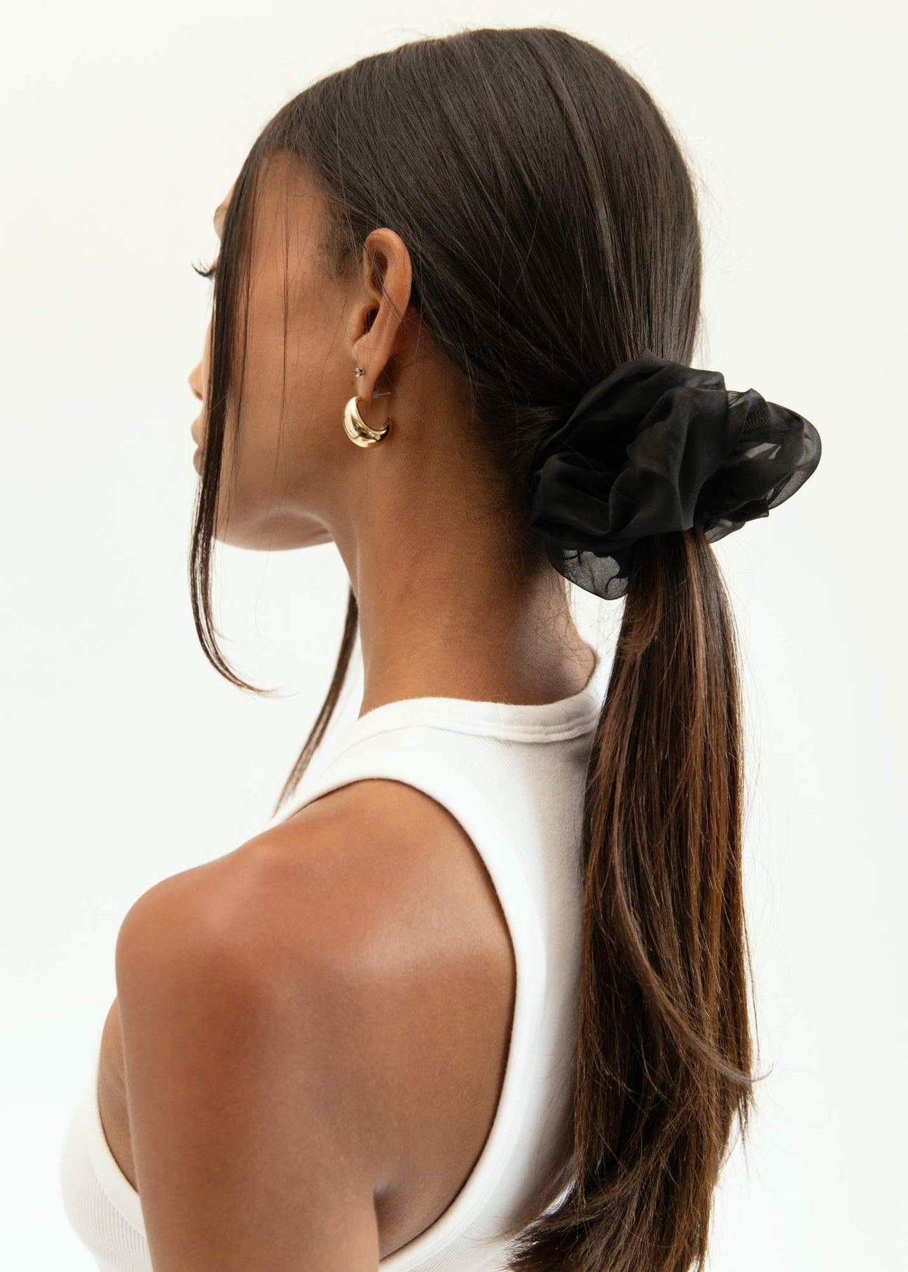 Kōv Essentials | Black Statement Scrunchie | Silk Organza